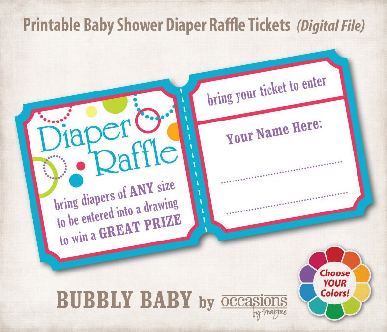 Baby Diaper Raffle Ticket Template