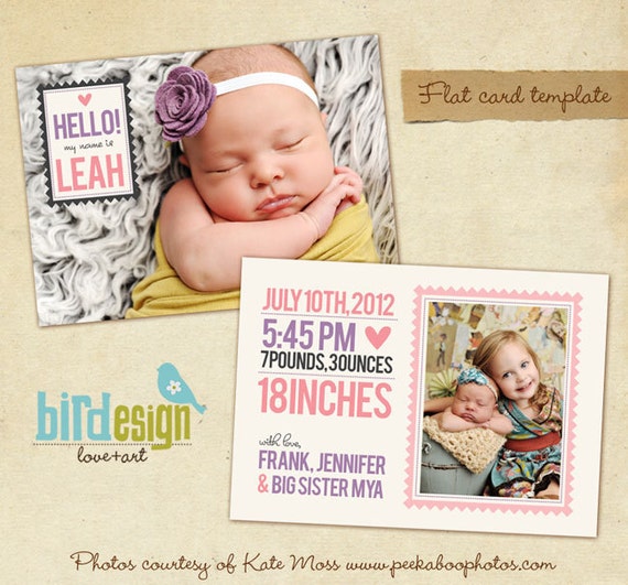 Birth Announcement Designs - Mischief and Laughs Photography