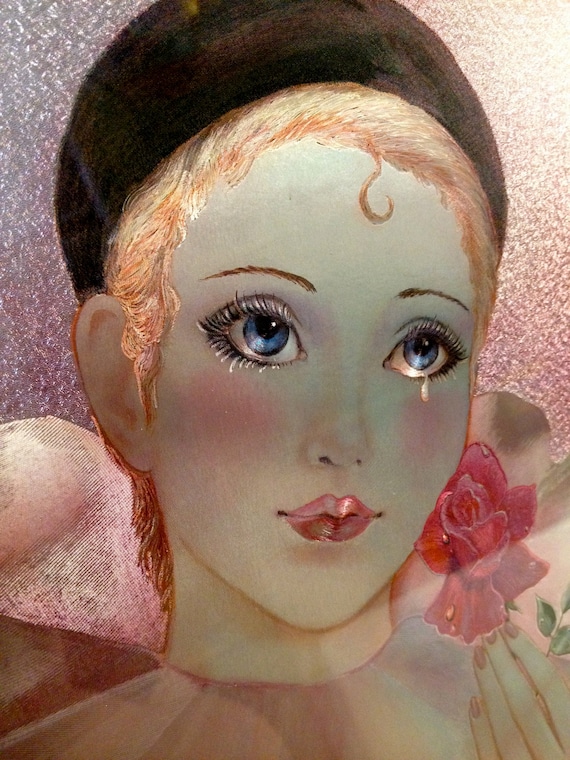 Stunning Iridescent Mira Fujita Pierrot Print | Clown paintings ...