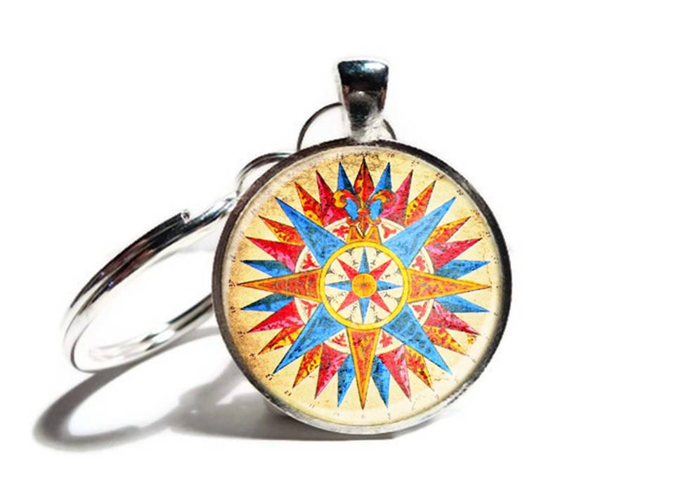 Compass Rose Keychain at Orville Turner blog