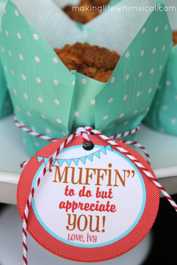 Muffin Teacher Appreciation Personalized Printable Tag Muffin Teacher Appreciation Personalized Printable Tag