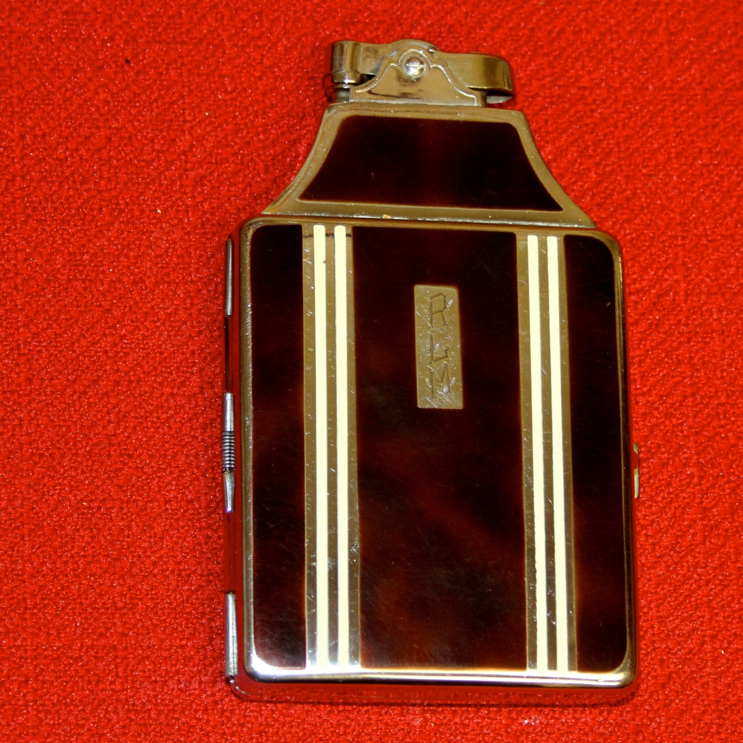 Tortoise Shell Cigarette Holder w Lighter / Ronson Mastercase Art Deco ...