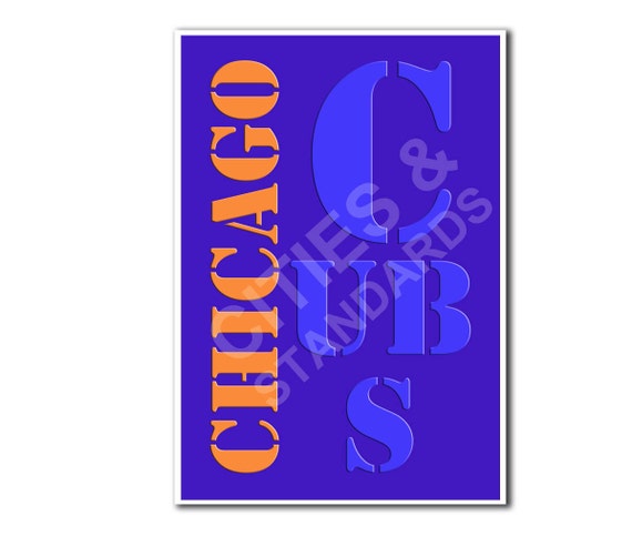 CHICAGO CUBS ,Instant Download Printable Original Art, A4 Size, 7,5×11 ...