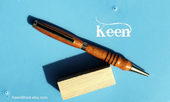 Keen Handcrafted Handmade Mahogany 24kt Gold Slimline Pen (56) | Keen ...